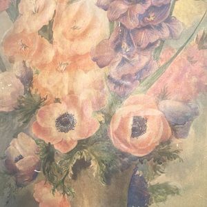 W.E. Powell | Art | 93s We Powell Signed Raised 3d Floral Still Life ...